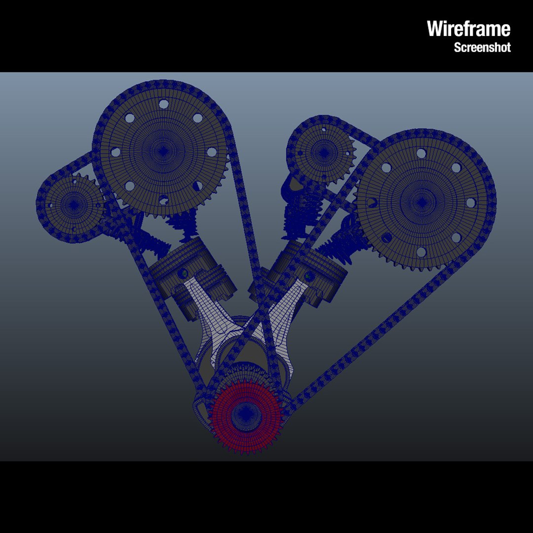 V8 Engine Work Animation Obj