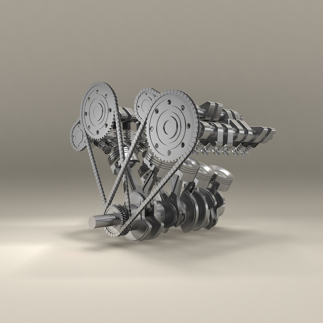 V8 Engine Work Animation Obj