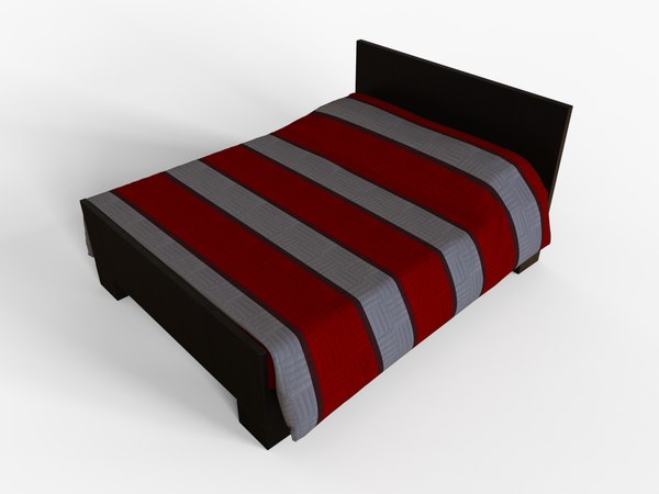 3d model single bed double