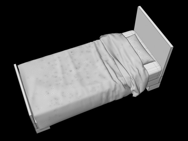 3d model single bed double