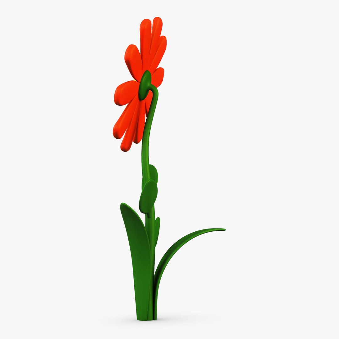 3D Cartoon Flower V 3 - TurboSquid 1616335