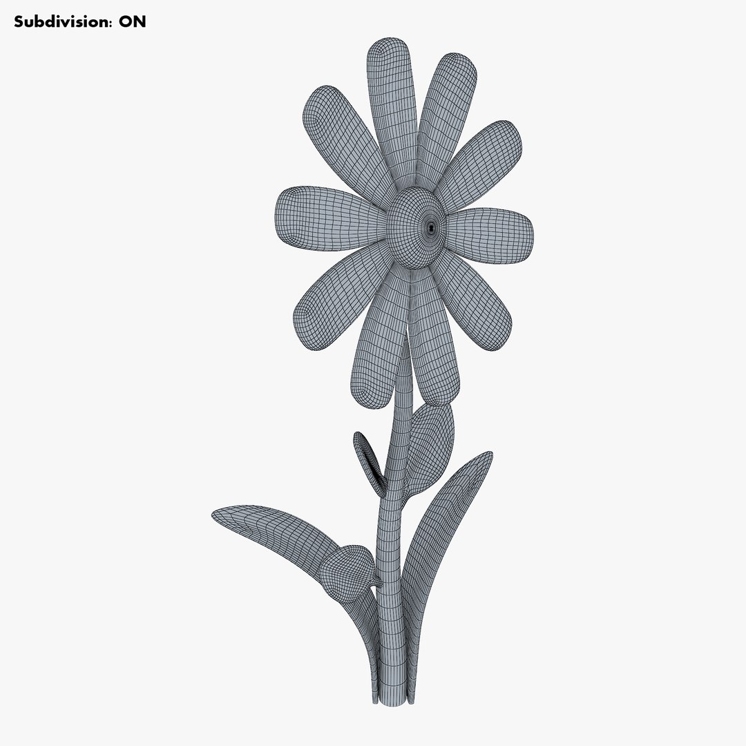 3D Cartoon Flower V 3 - TurboSquid 1616335