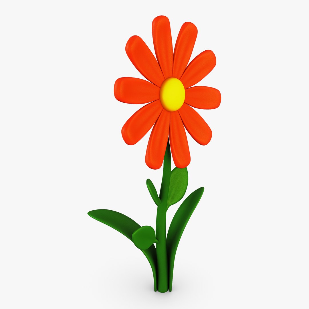 3D Cartoon Flower V 3 - TurboSquid 1616335
