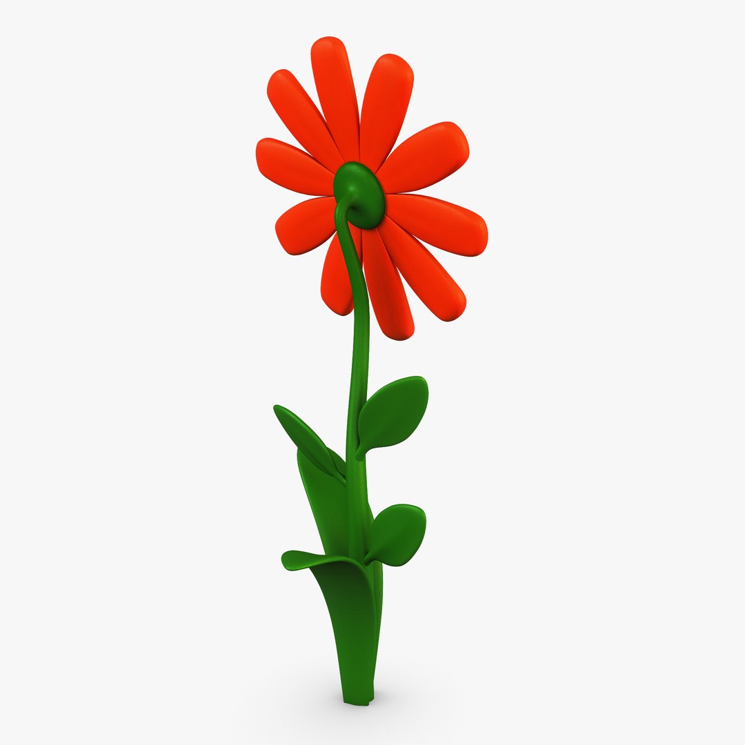 3D cartoon flower v 3 - TurboSquid 1616335