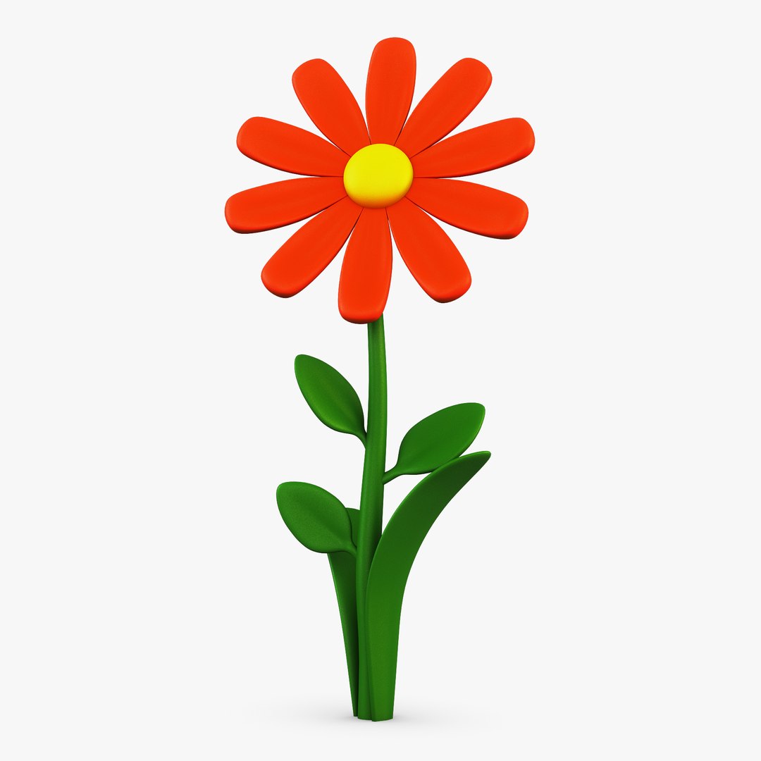 3D Cartoon Flower V 3 - TurboSquid 1616335