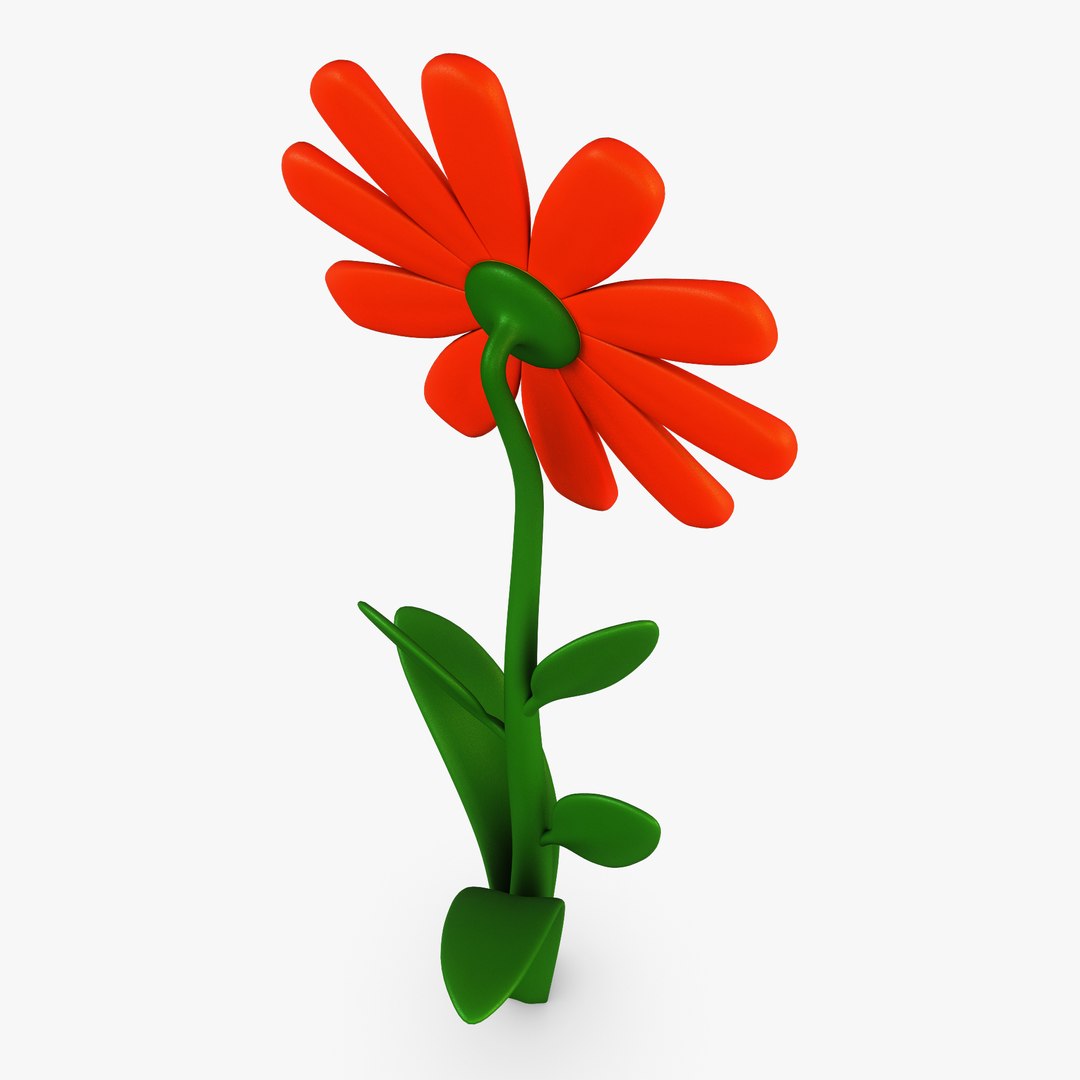 3D Cartoon Flower V 3 - TurboSquid 1616335