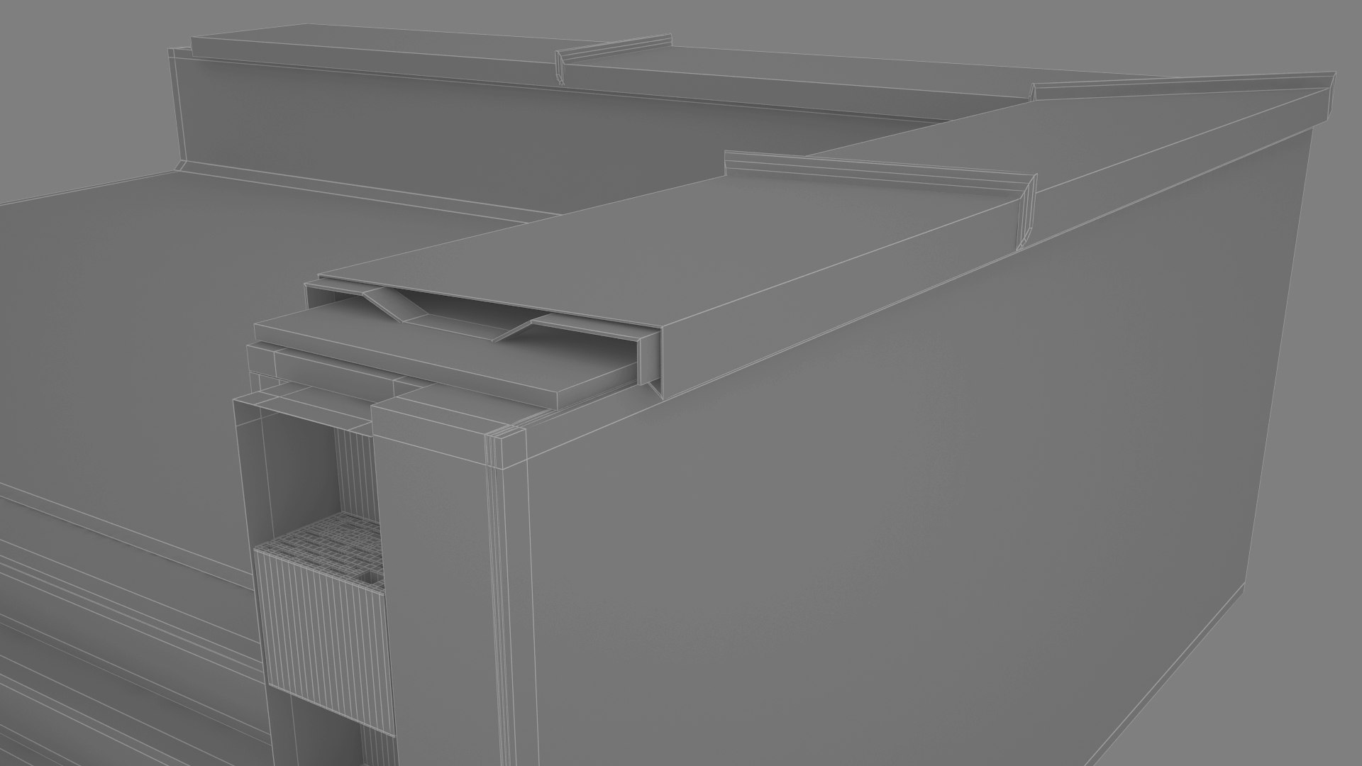 3D Flat Roof Section Model - TurboSquid 2018003