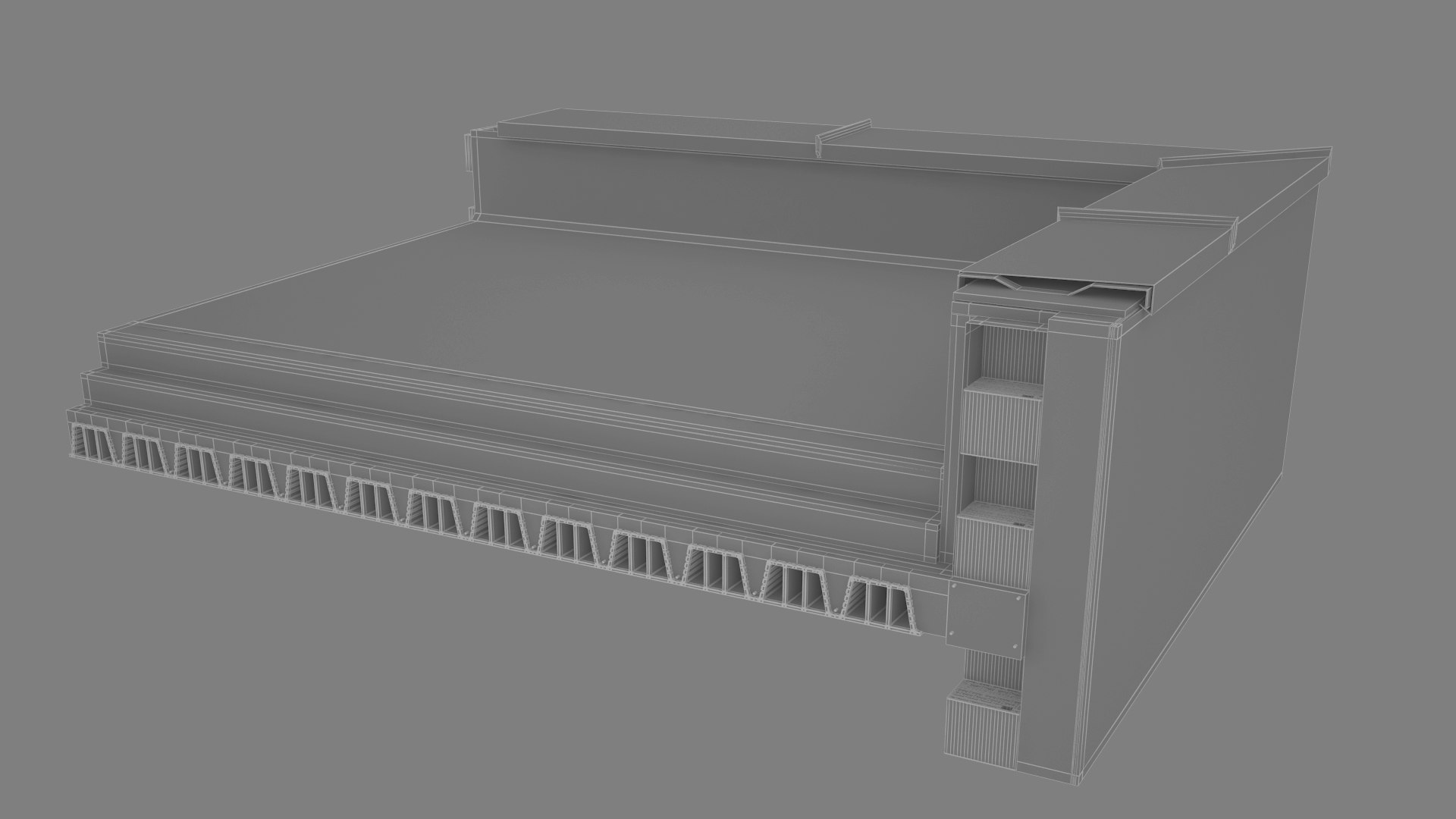 3D Flat Roof Section Model - TurboSquid 2018003