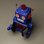 3d rigged rusty toy robot