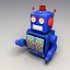 3d rigged rusty toy robot