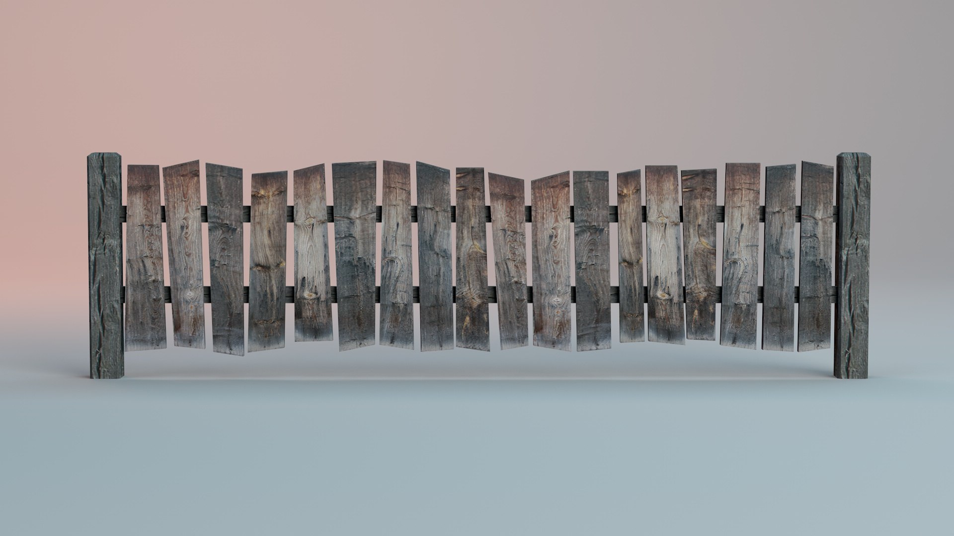 3D Wooden Fence And Deck And Crate Model - TurboSquid 1972017