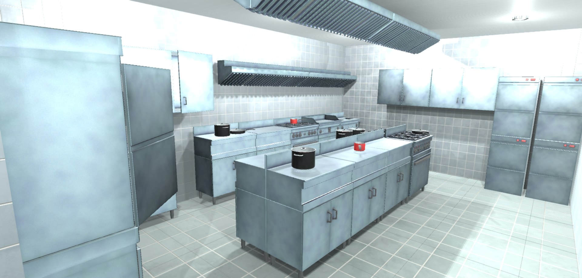 3D Model Vr Restaurant Kitchen - - TurboSquid 1437189