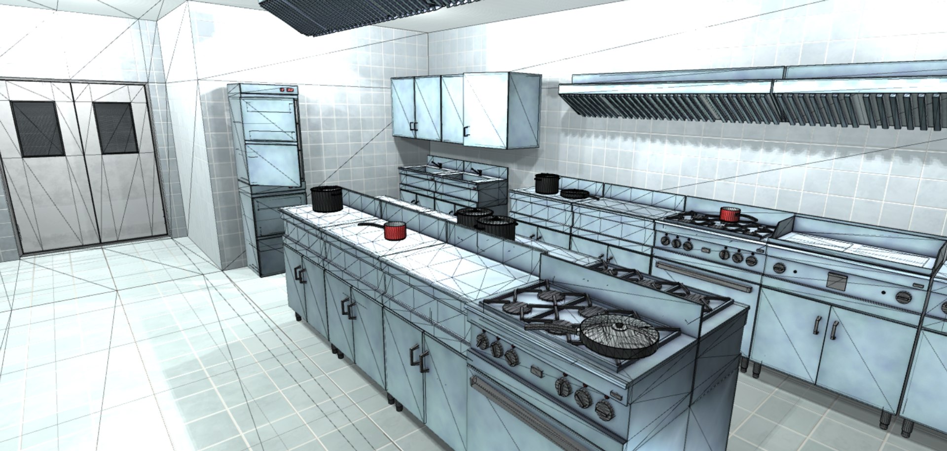 3D Model Vr Restaurant Kitchen - - TurboSquid 1437189