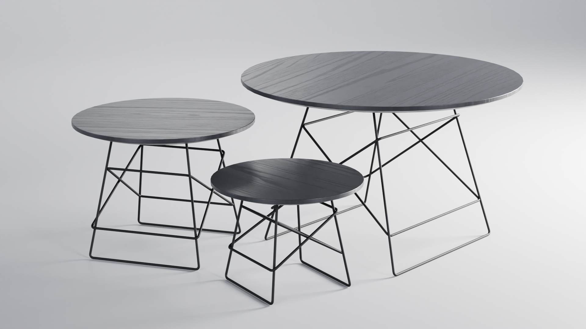 Grid Coffee Table Set 3D Model - TurboSquid 2056936
