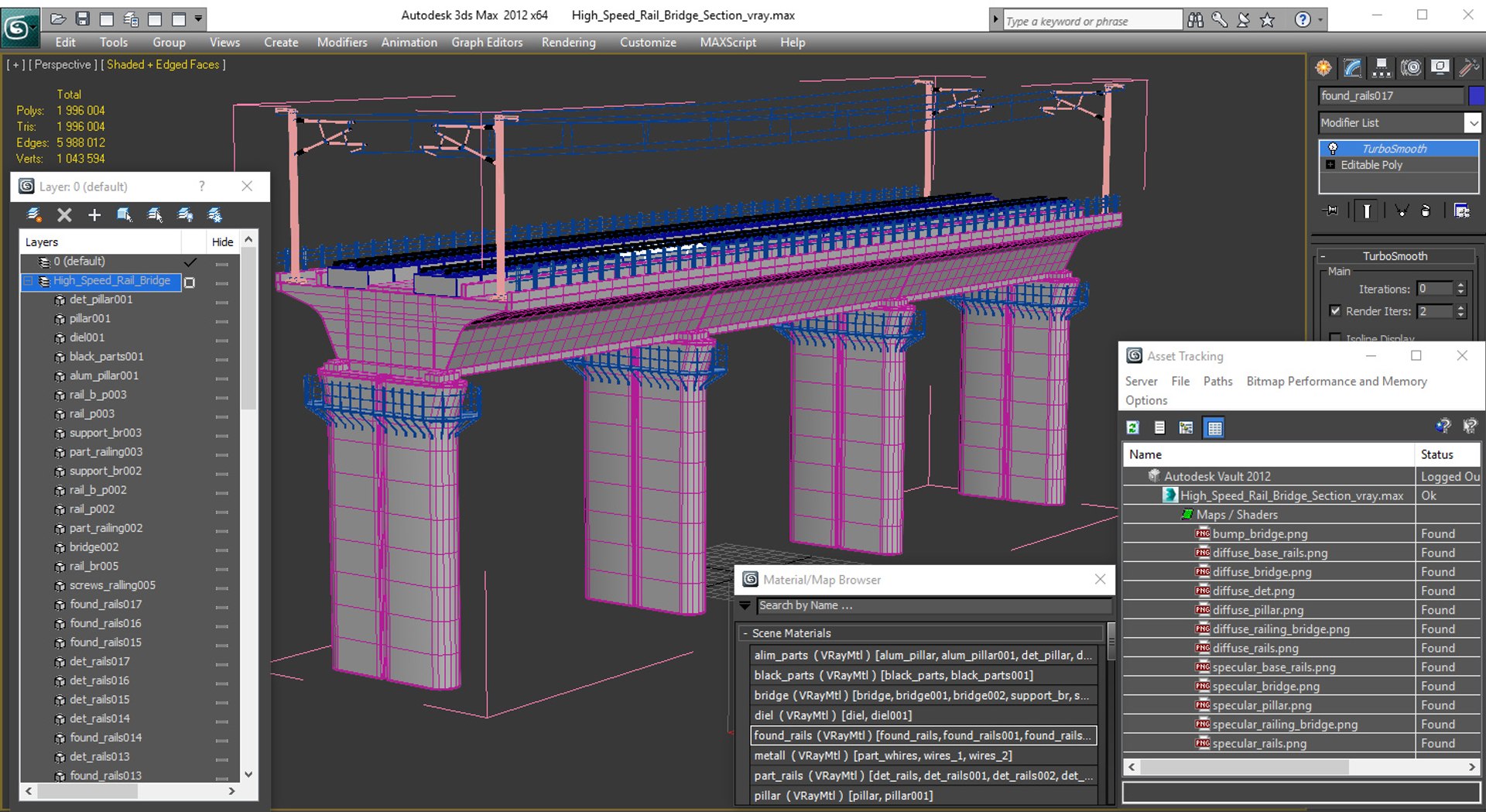 3D Speed Rail Bridge Section - TurboSquid 1370125
