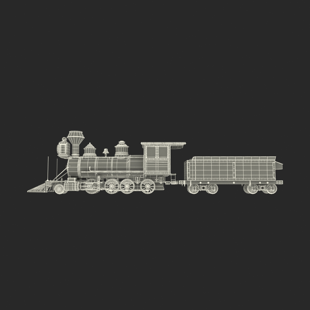 3dsmax steam train wagon 3