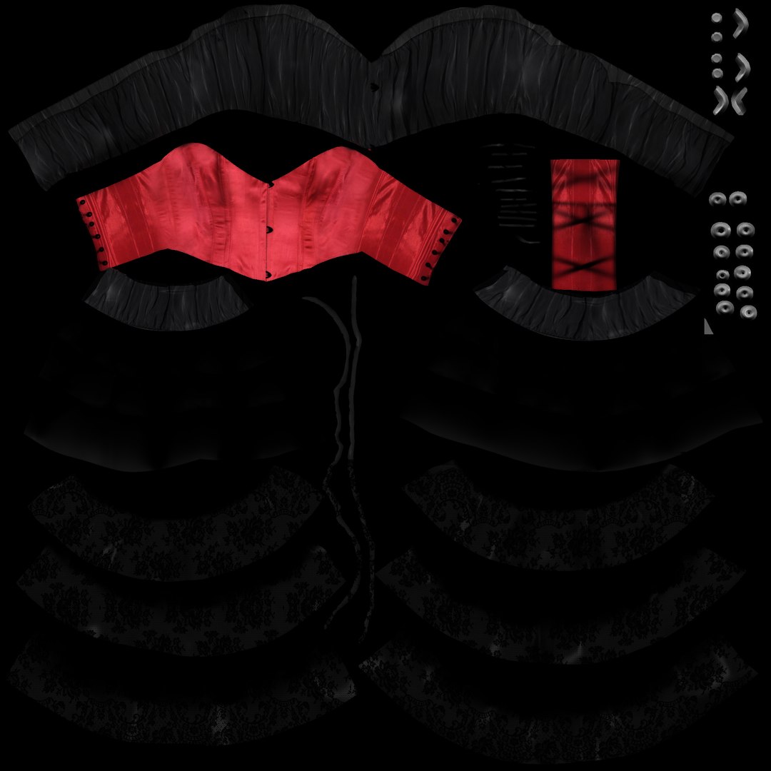 Burlesque Showgirl Lace Corset Dress Model - TurboSquid 1854184