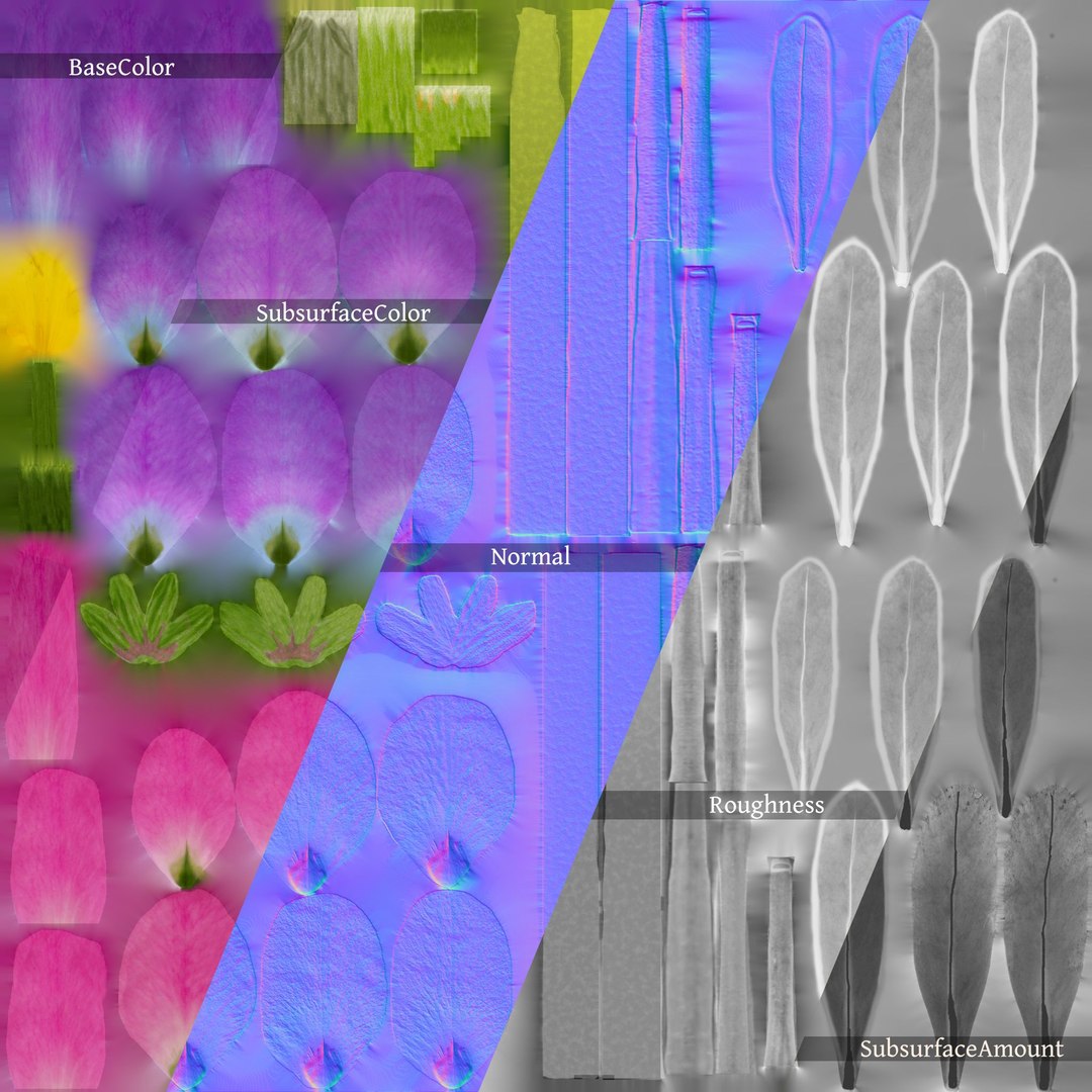 3D Violet Flower Model - TurboSquid 2068023