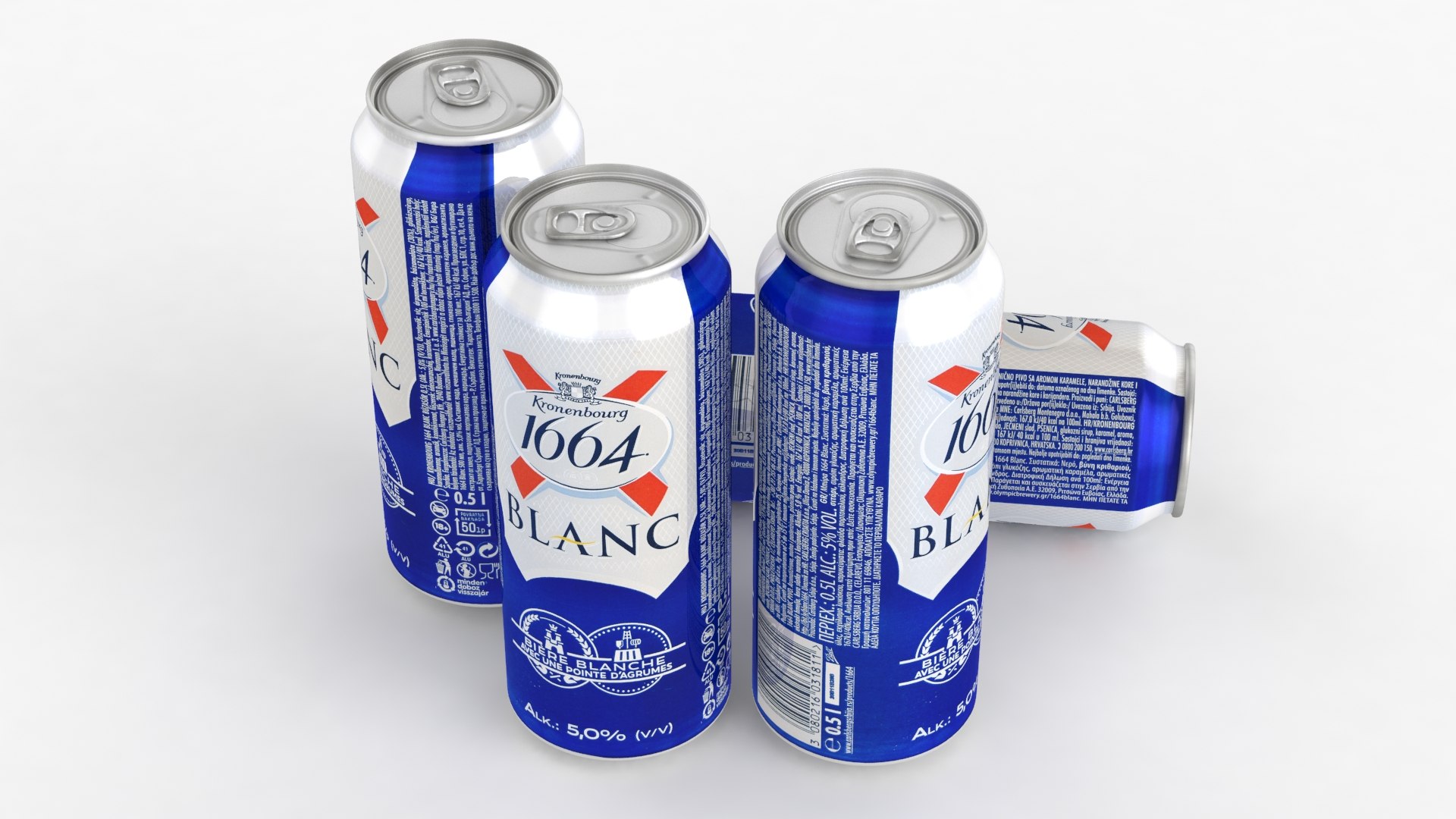 Beer Can Kronenbourg 1664 Blanc 500ml 2021 Model - TurboSquid 1763724
