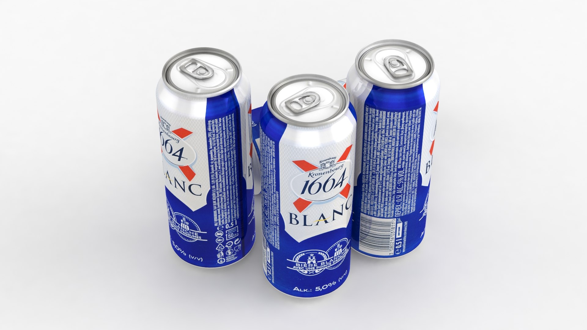Beer Can Kronenbourg 1664 Blanc 500ml 2021 Model - TurboSquid 1763724