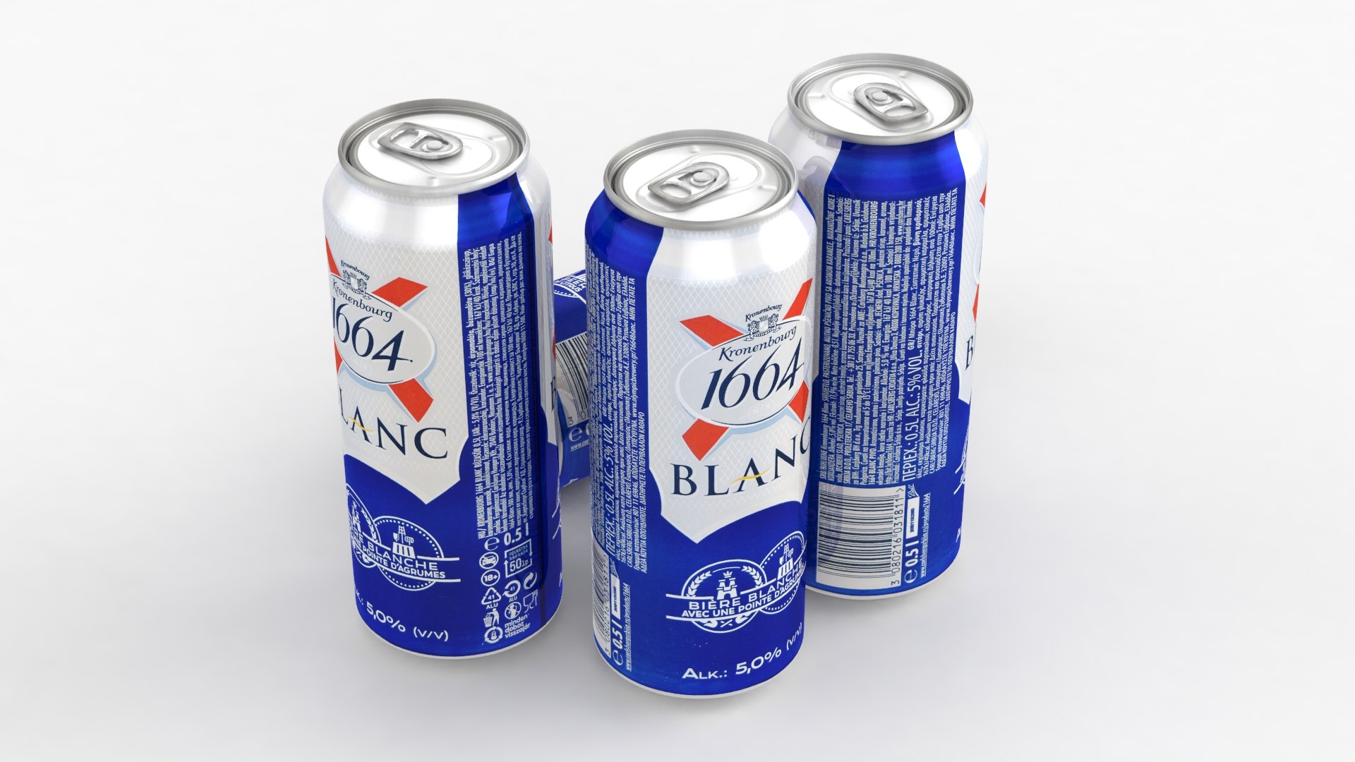Beer Can Kronenbourg 1664 Blanc 500ml 2021 Model - TurboSquid 1763724