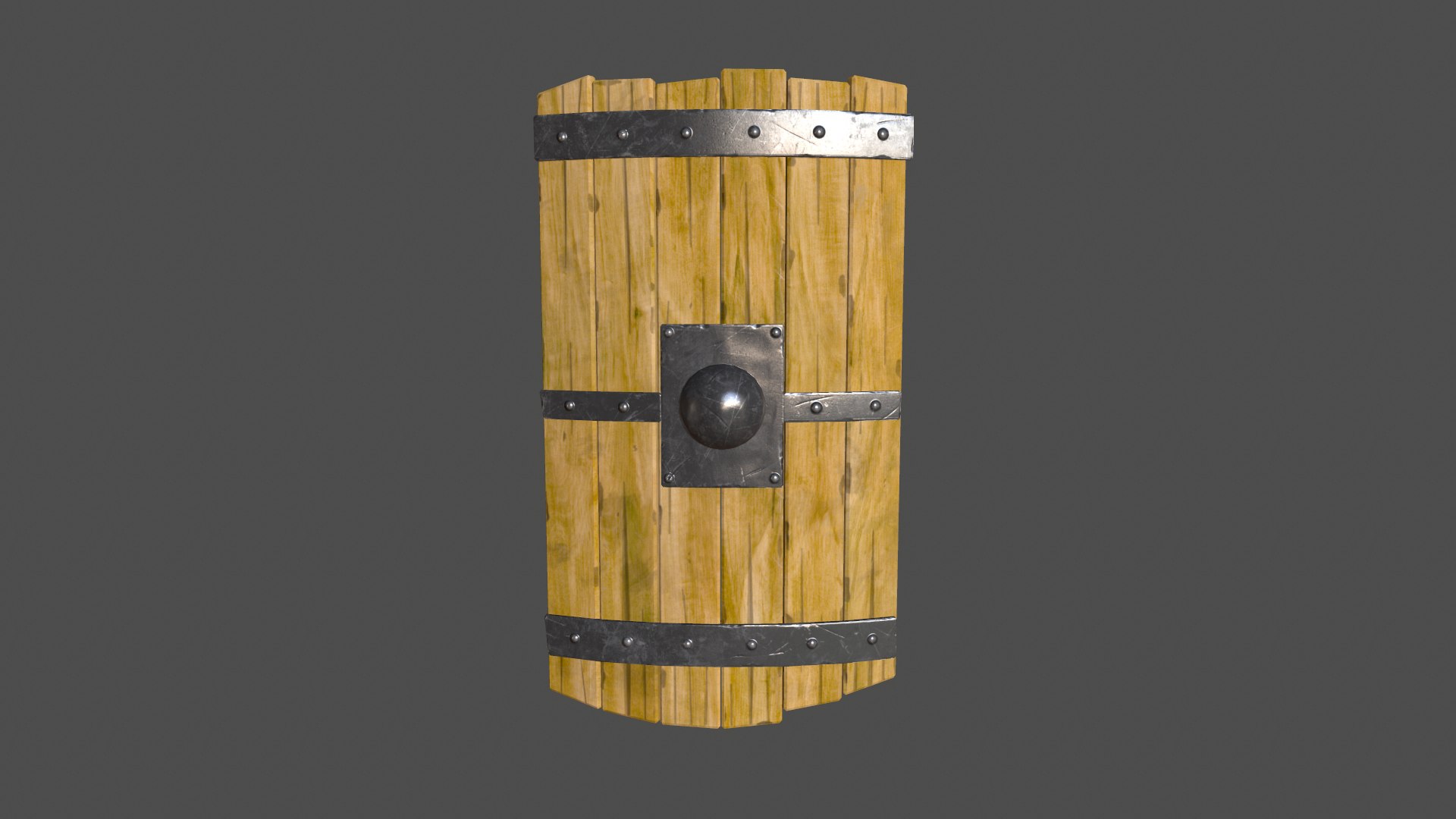 3d obj wooden shield
