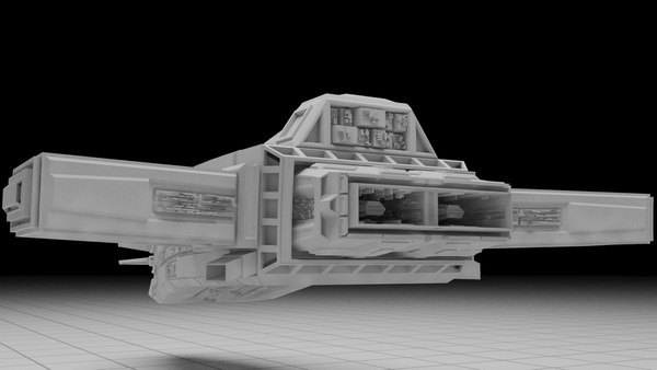 free small fighter spaceship 3d model