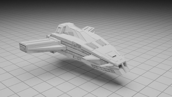 free small fighter spaceship 3d model