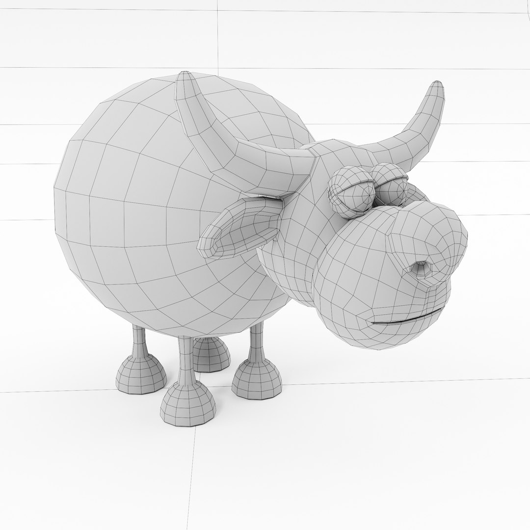3D Buffalo Cartoon Animal 3dmodel - TurboSquid 1996994