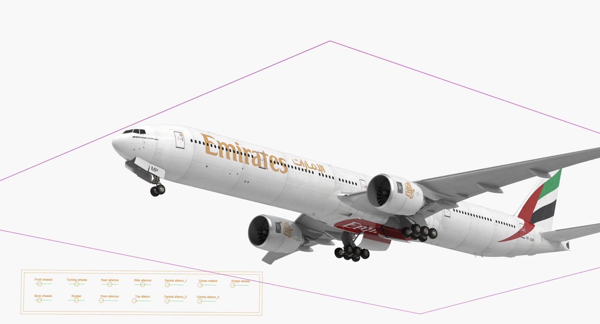 3d model boeing 777-9x emirates airlines