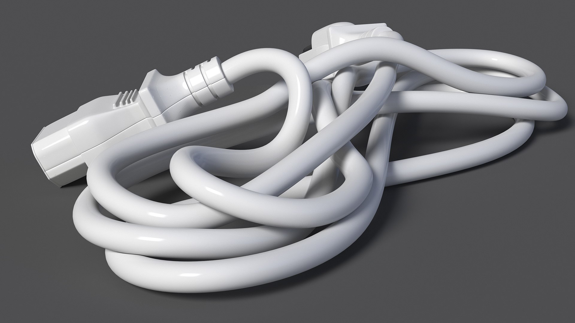 3D Power Cable With Plugs - TurboSquid 2261118