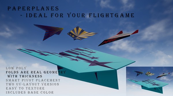 3D Paper plane - Package Low-poly 3D model - TurboSquid 1784476