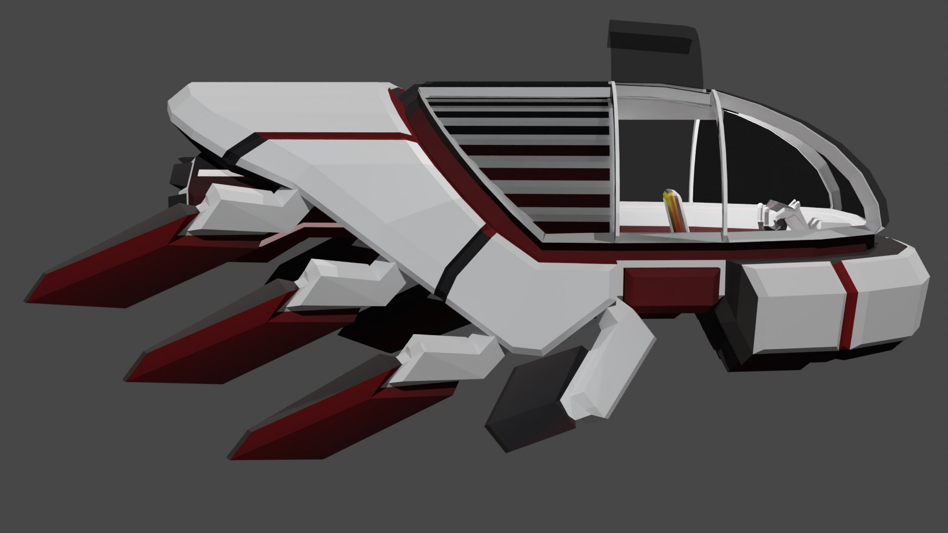 3D Futuristic Hovercraft Model - TurboSquid 2283878