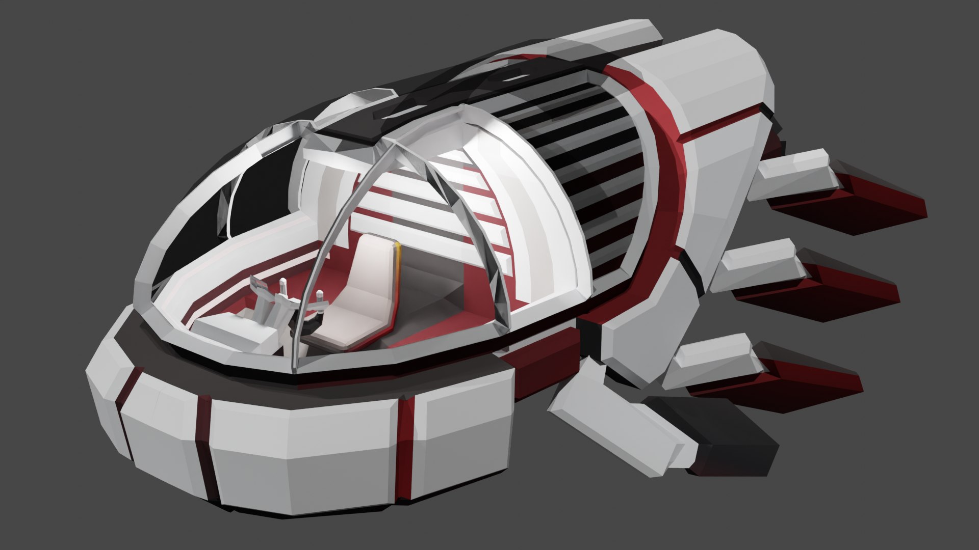 3D Futuristic Hovercraft Model - TurboSquid 2283878
