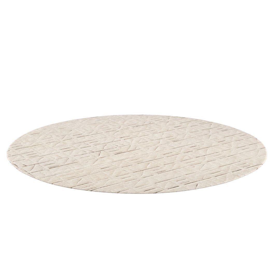 3D Kinari Wool Rug Ivory Natural Round - TurboSquid 2367500