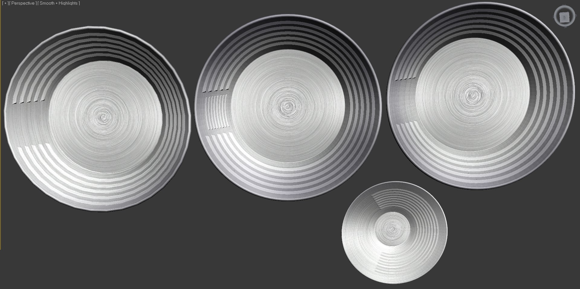 Steel Gold Pans 3d Max