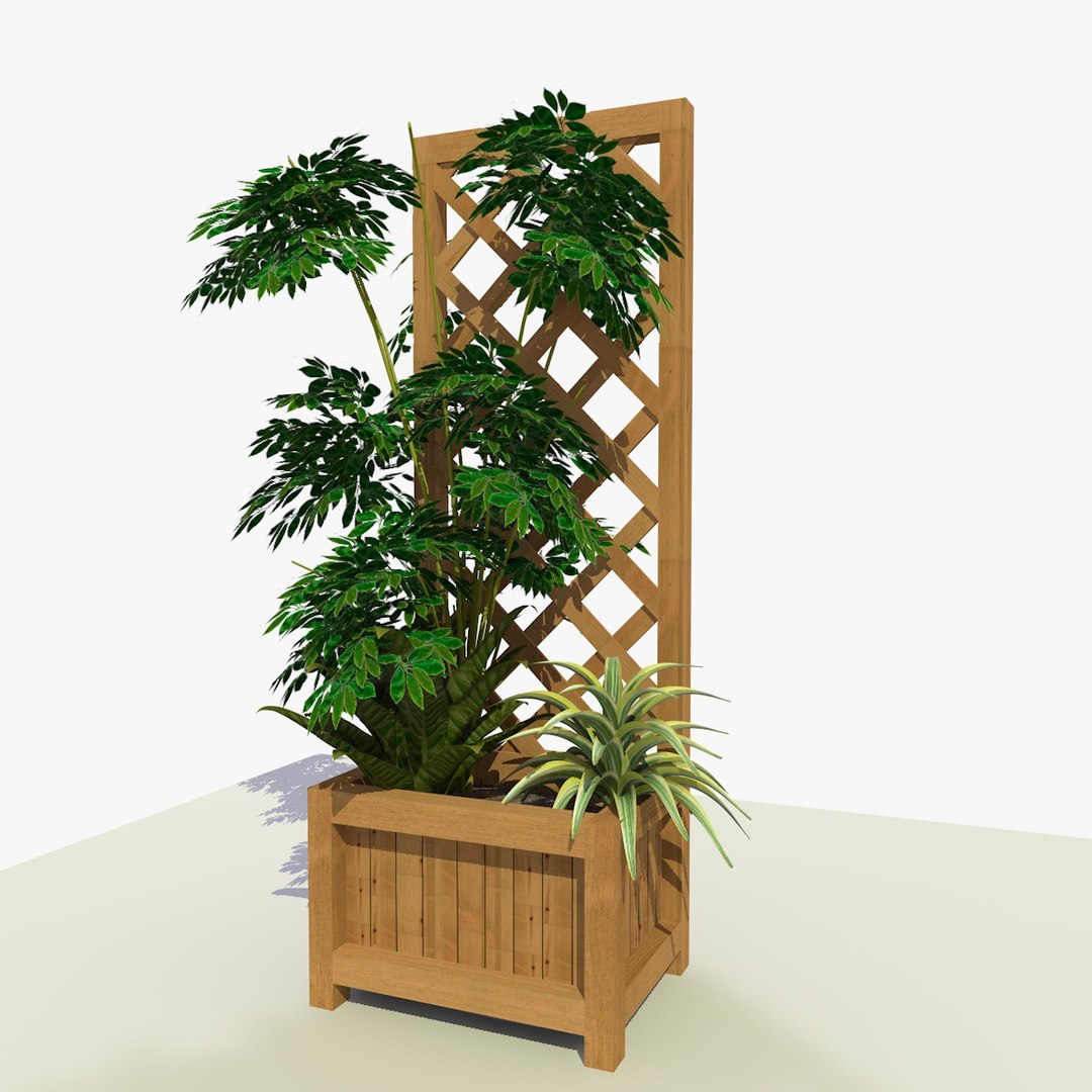 3D Model Small Lattice Wooden Garden Planter - TurboSquid 2063666