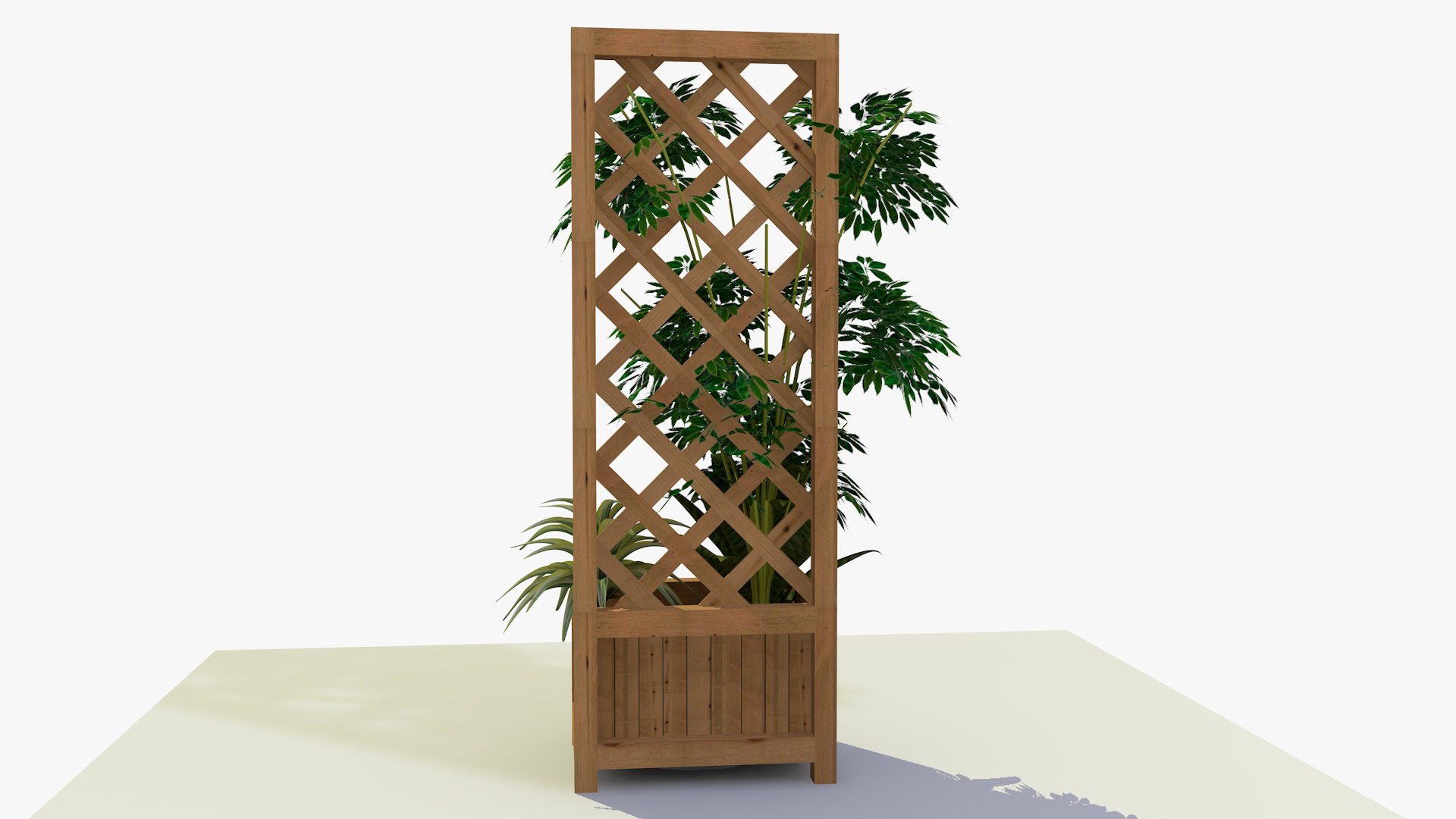 3D Model Small Lattice Wooden Garden Planter - TurboSquid 2063666