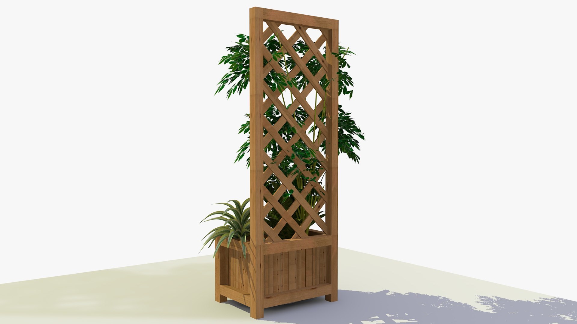 3D Model Small Lattice Wooden Garden Planter - TurboSquid 2063666