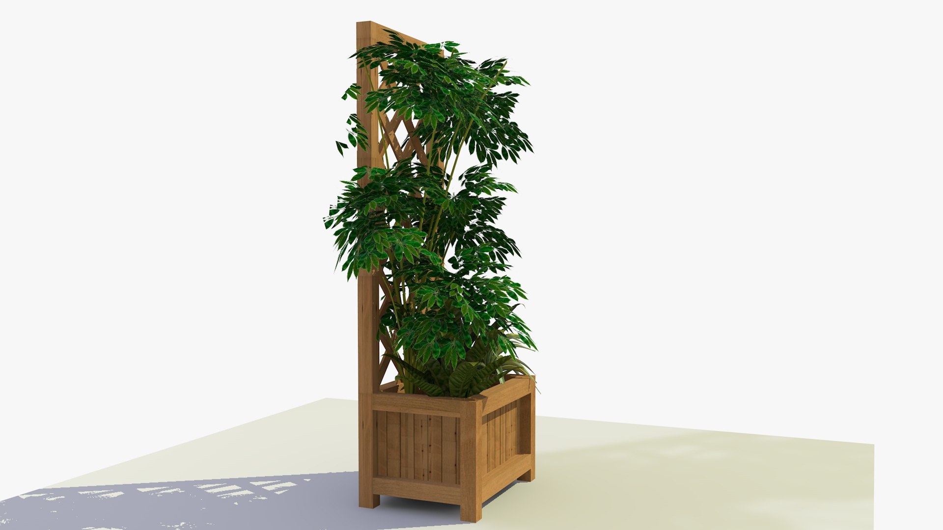 3D Model Small Lattice Wooden Garden Planter - TurboSquid 2063666