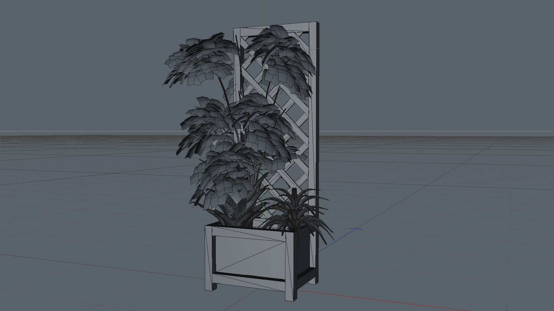 3D Model Small Lattice Wooden Garden Planter - TurboSquid 2063666