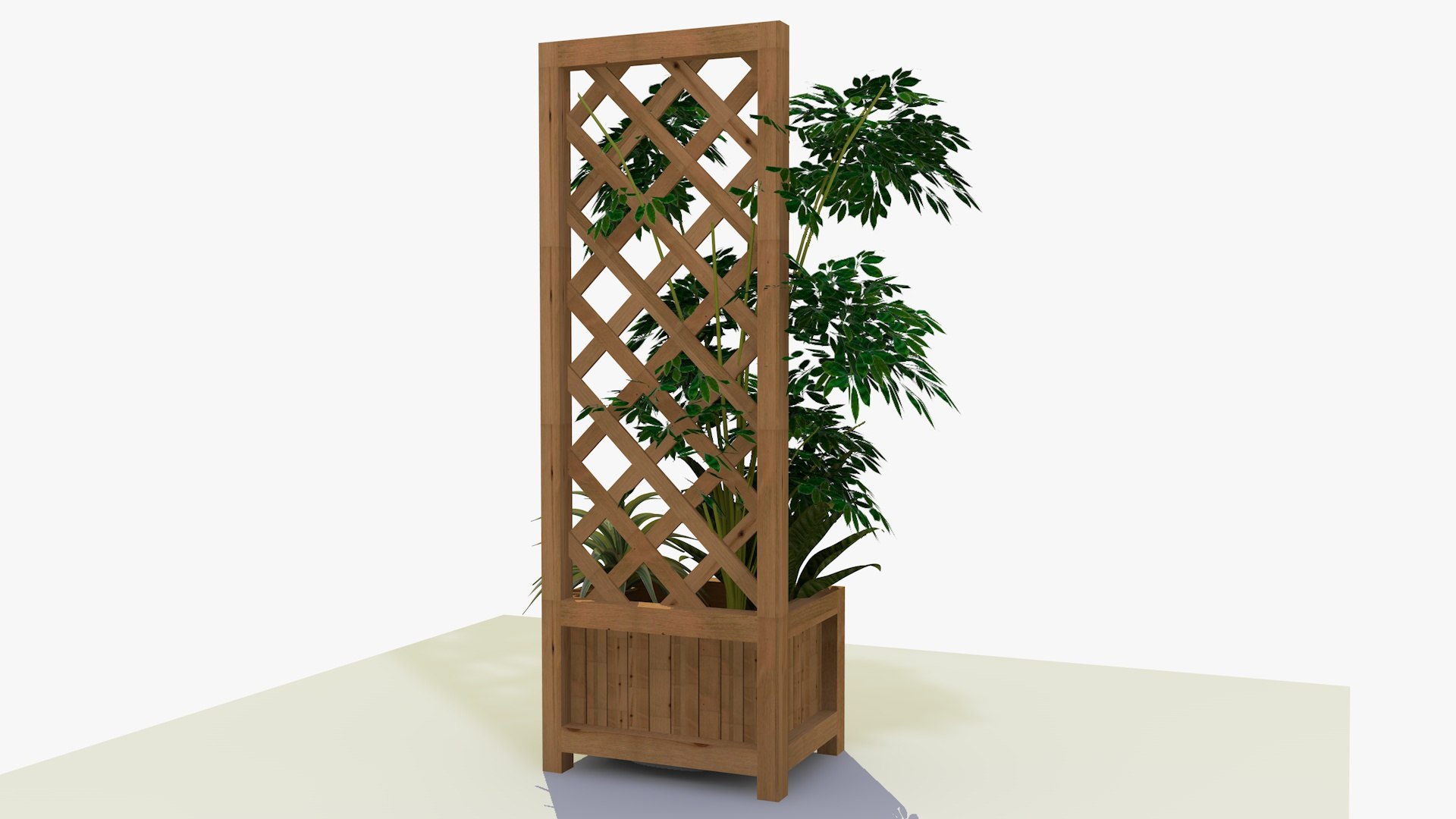 3D Model Small Lattice Wooden Garden Planter - TurboSquid 2063666