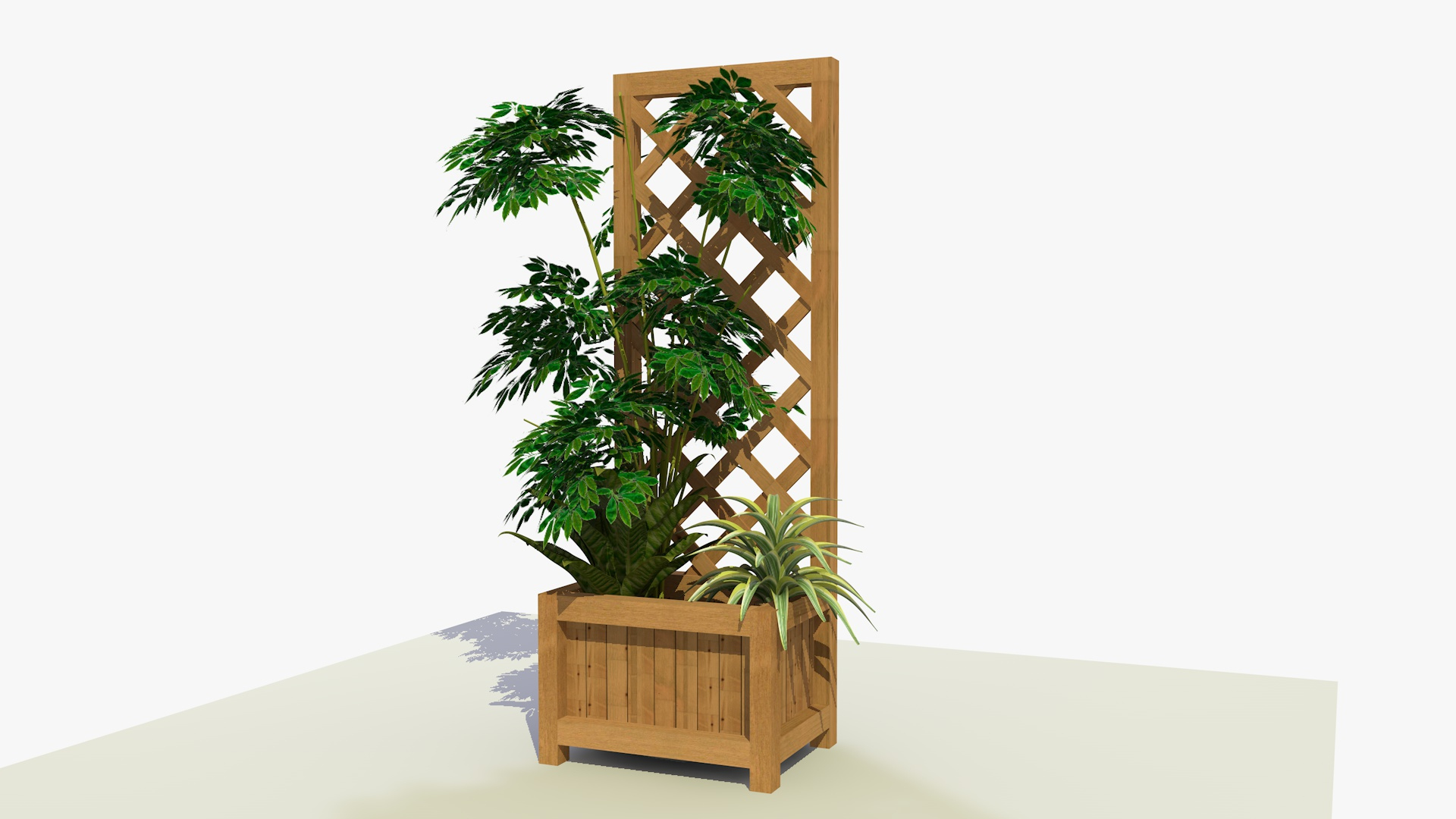 3D Model Small Lattice Wooden Garden Planter - TurboSquid 2063666