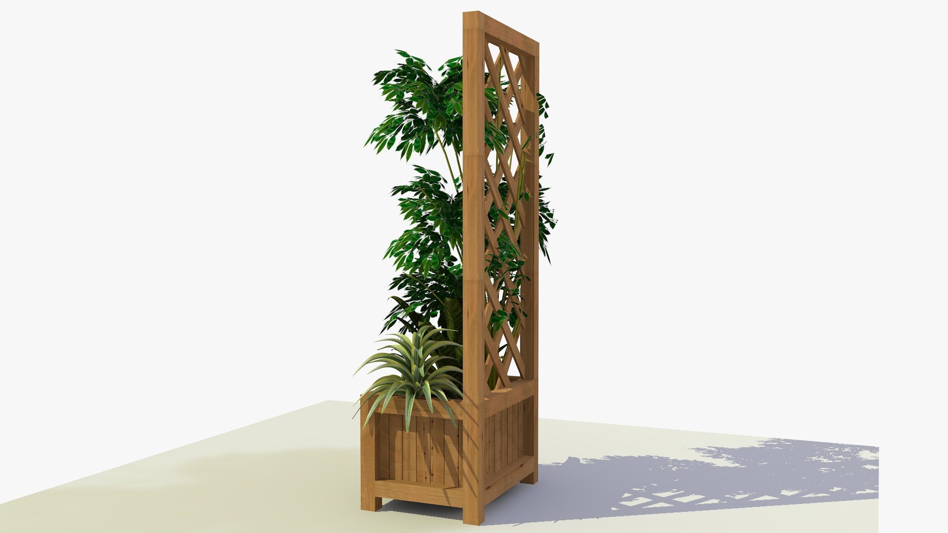 3D Model Small Lattice Wooden Garden Planter - TurboSquid 2063666