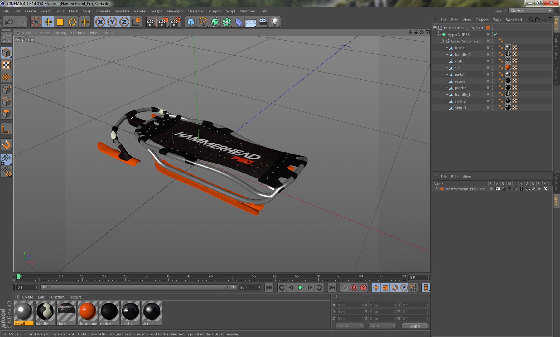 Hammerhead pro sled 3D - TurboSquid 1160228