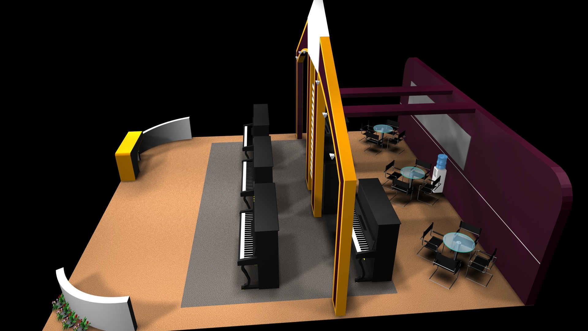 3D 3 side open stand model - TurboSquid 1991469