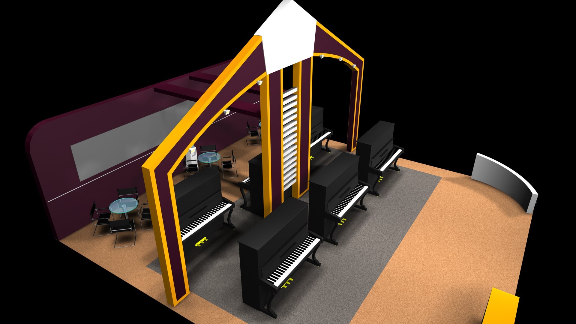 3D 3 side open stand model - TurboSquid 1991469