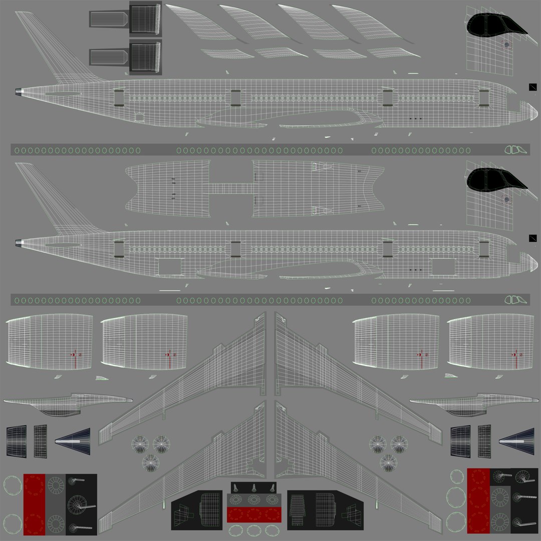 3d a350-900 generic model