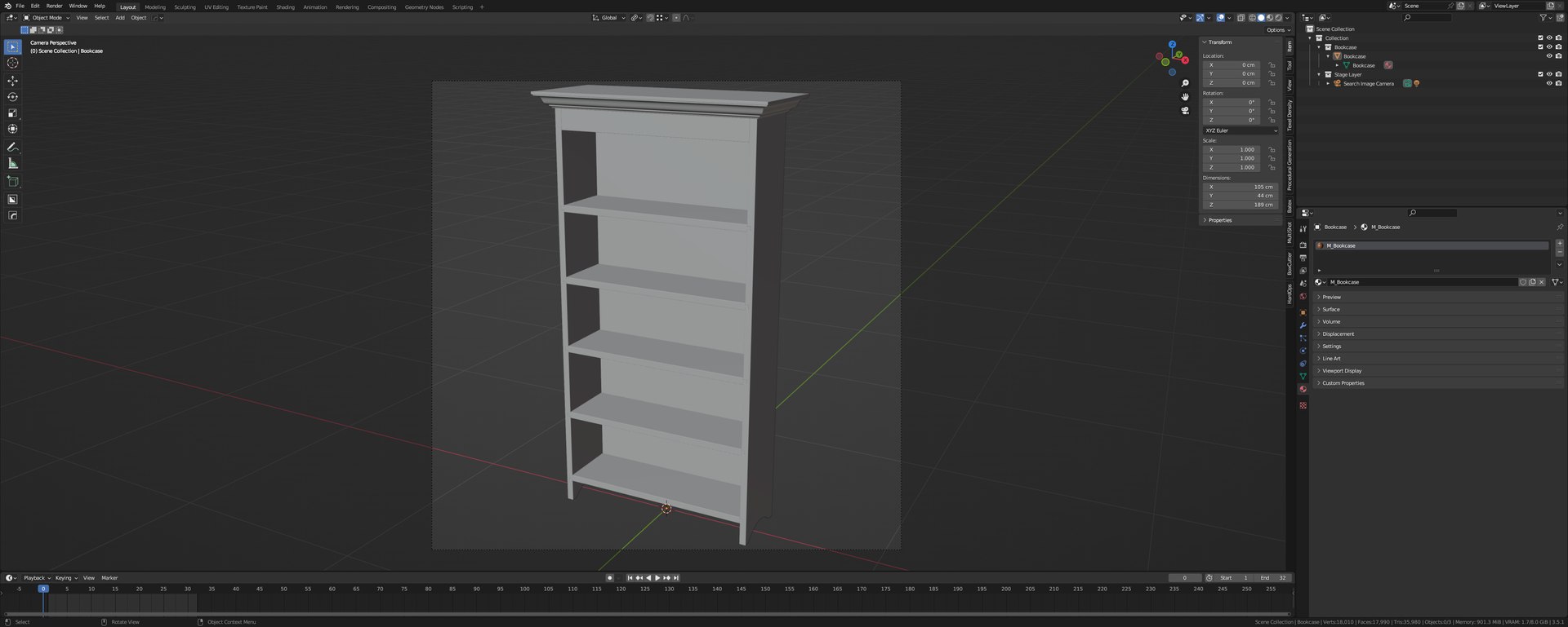 Bookcase 3D Model - TurboSquid 2081924