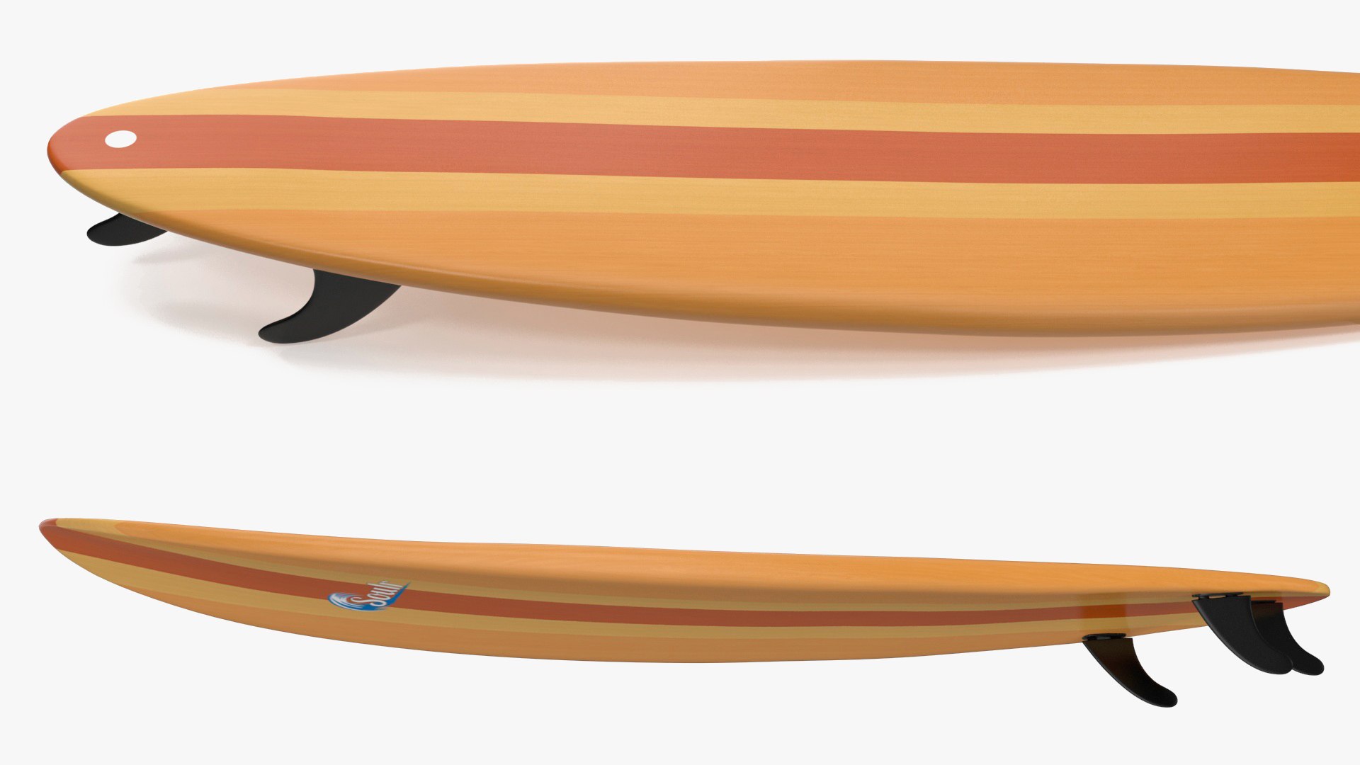 3D Hybrid Funboard Surfboard model - TurboSquid 2151684
